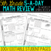 5th Grade Daily Math Spiral Review • Teacher Thrive
