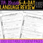 7th Grade Daily Language Spiral Review • Teacher Thrive