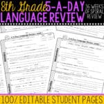 8th Grade Daily Language Spiral Review • Teacher Thrive