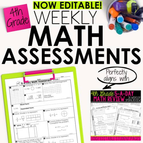 4th Grade Weekly Math Assessments • Teacher Thrive