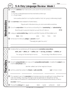 5th Grade Daily Language Spiral Review • Teacher Thrive