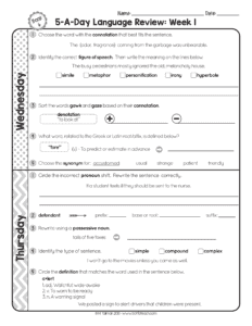 6th Grade Daily Language Spiral Review • Teacher Thrive