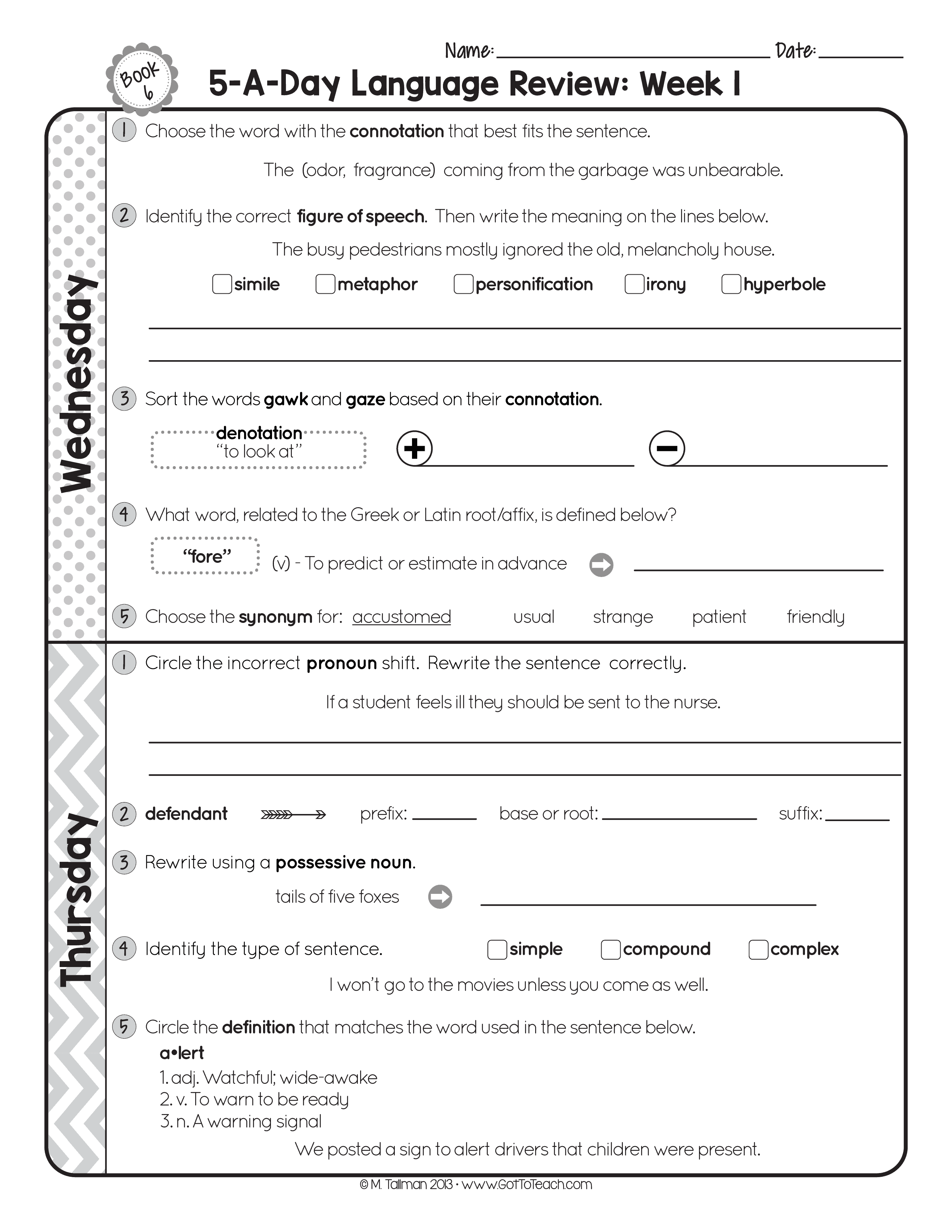 6th Grade Daily Language Spiral Review Teacher Thrive 6th Grade Daily Language Spiral Review Teacher Thrive