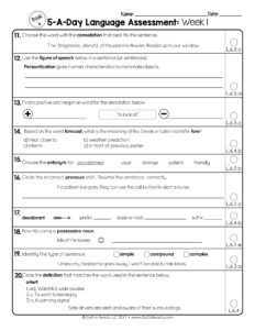 6th Grade Weekly Language Assessments • Teacher Thrive