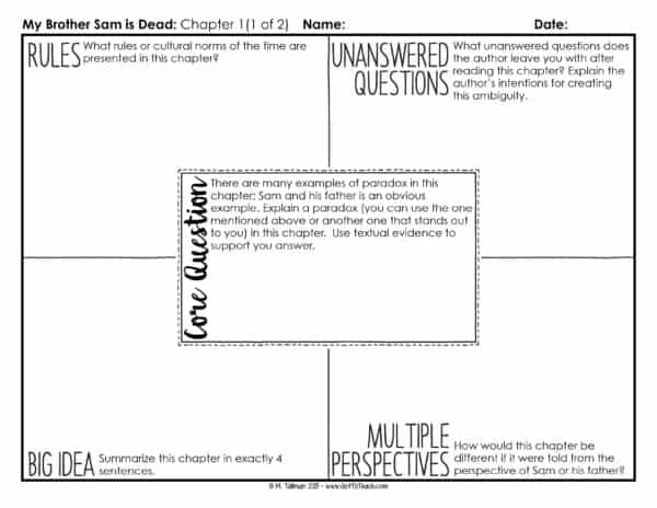 Depth and Complexity Questions for My Brother Sam is Dead • Teacher Thrive