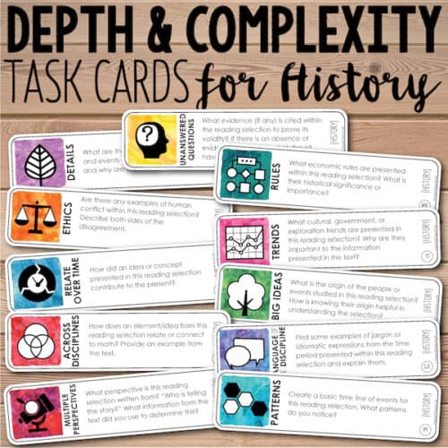 Depth and Complexity Task Card Bundle • Teacher Thrive