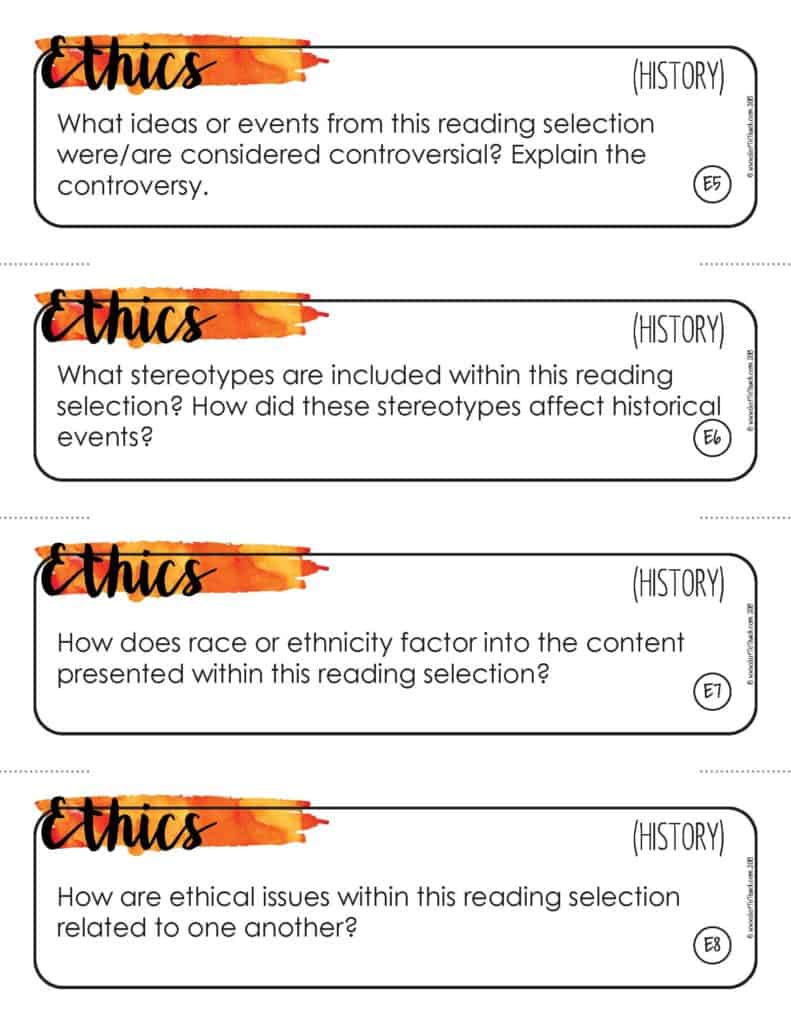 Depth and Complexity Task Cards for History/Social Studies • Teacher Thrive