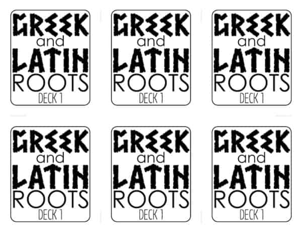 Greek and Latin Roots Card Game • Teacher Thrive