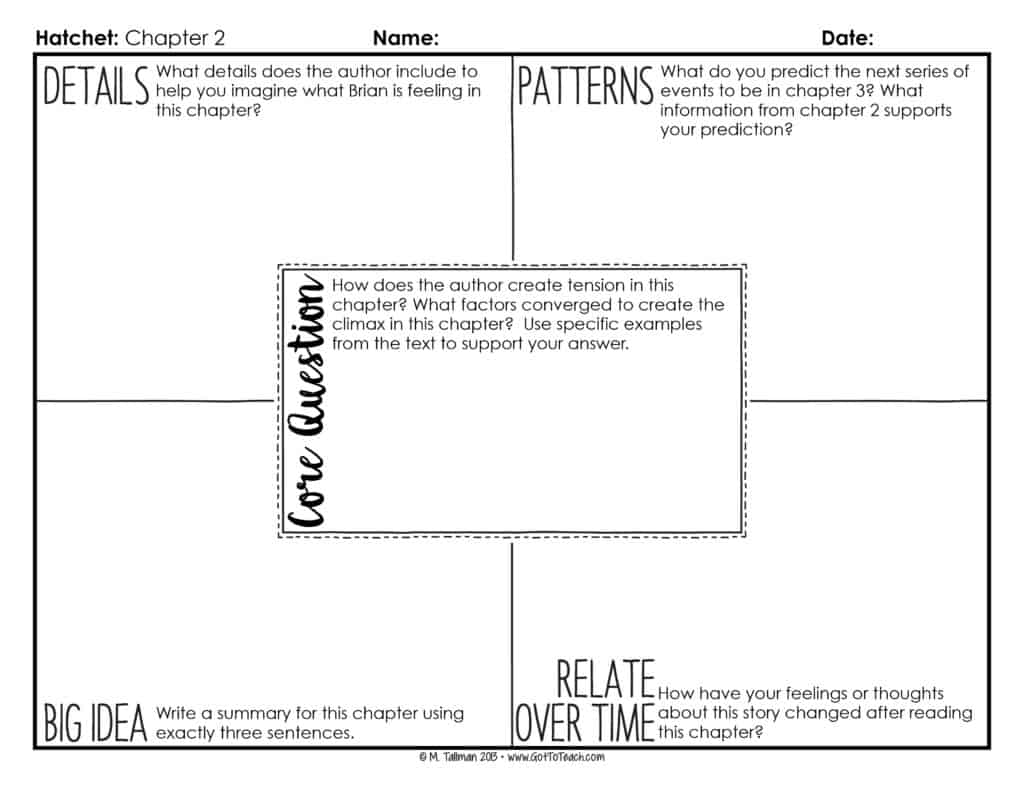 Depth and Complexity Questions for Hatchet • Teacher Thrive