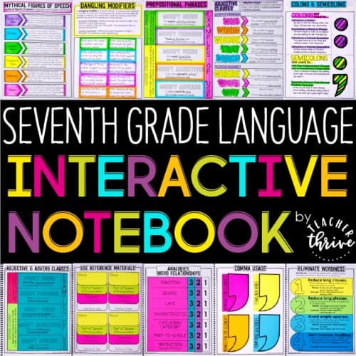Seventh Grade Language Interactive Notebook • Teacher Thrive