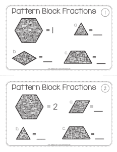 Pattern Block Fraction Task Cards Math Centers • Teacher Thrive