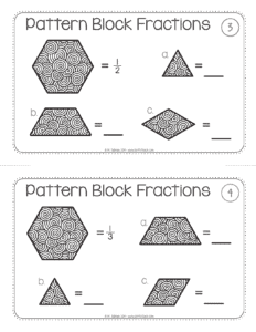 Pattern Block Fraction Task Cards Math Centers • Teacher Thrive