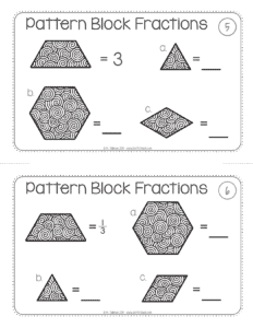 Pattern Block Fraction Task Cards Math Centers • Teacher Thrive