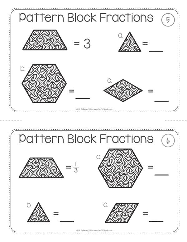 Pattern Block Fraction Task Cards Math Centers • Teacher Thrive
