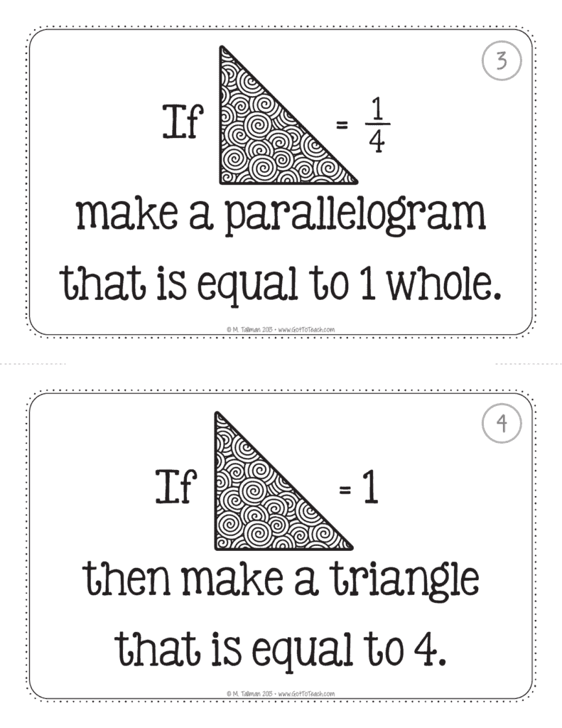 Tangram Fraction Task Cards Math Centers • Teacher Thrive