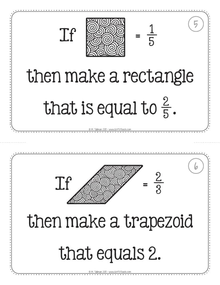 Tangram Fraction Task Cards Math Centers • Teacher Thrive