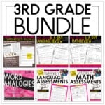 Third Grade Bundle: Language, Grammar, Math, and Reading • Teacher Thrive