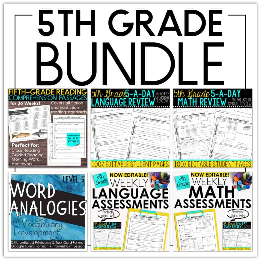 5th Grade Daily Math Spiral Review • Teacher Thrive