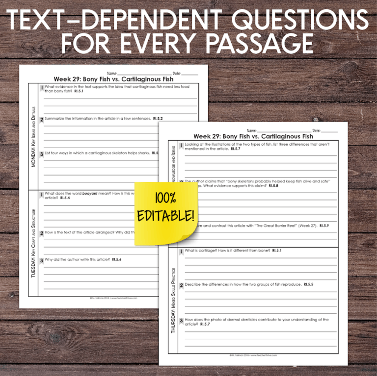 5th Grade Daily Reading Spiral Review • Teacher Thrive