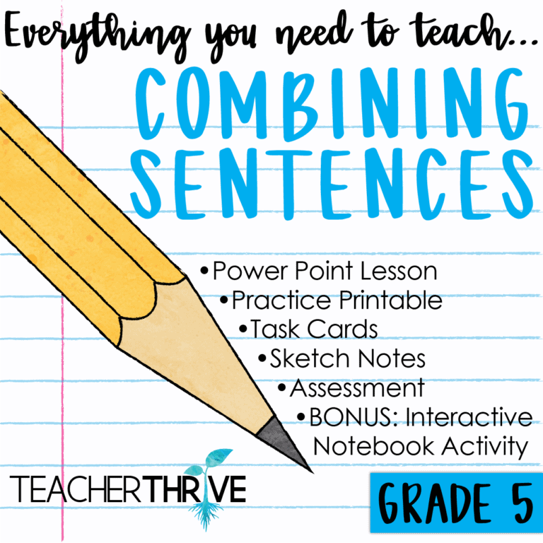 Fifth Grade Grammar: Combine Sentences • Teacher Thrive