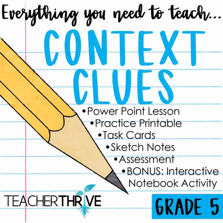 Fifth Grade Grammar: Context Clues • Teacher Thrive