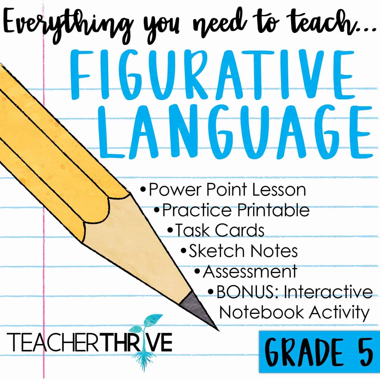 Fifth Grade Grammar Figurative Language Teacher Thrive
