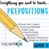Fifth Grade Grammar: Prepositions • Teacher Thrive