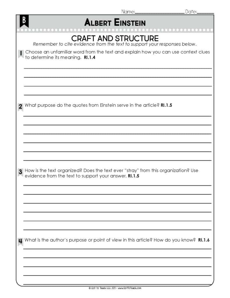 Close Reading and Fluency Practice: Albert Einstein & Stephen Hawking ...