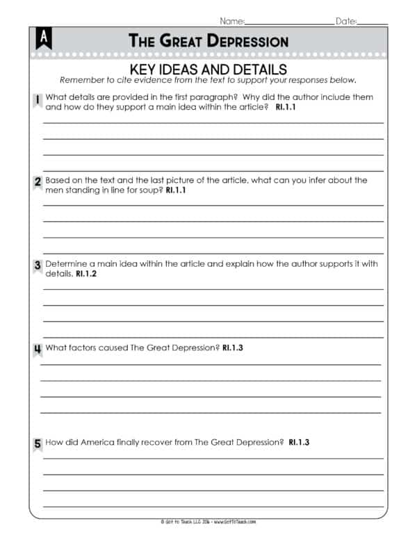 Close Reading and Fluency Practice: FDR & The Great Depression ...