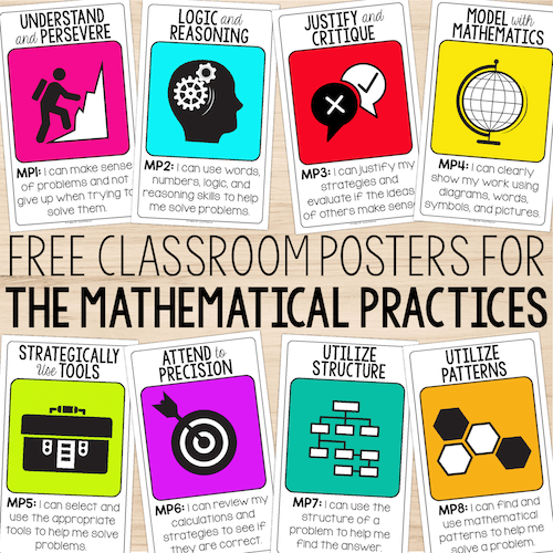 FREE Common Core Mathematical Practices Classroom Posters Teacher Thrive