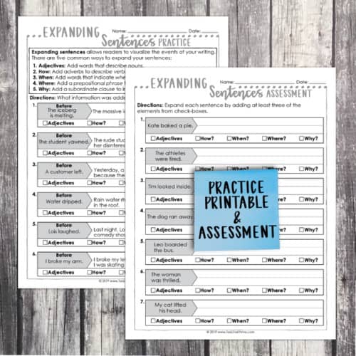 Fifth Grade Grammar: Expand Sentences • Teacher Thrive