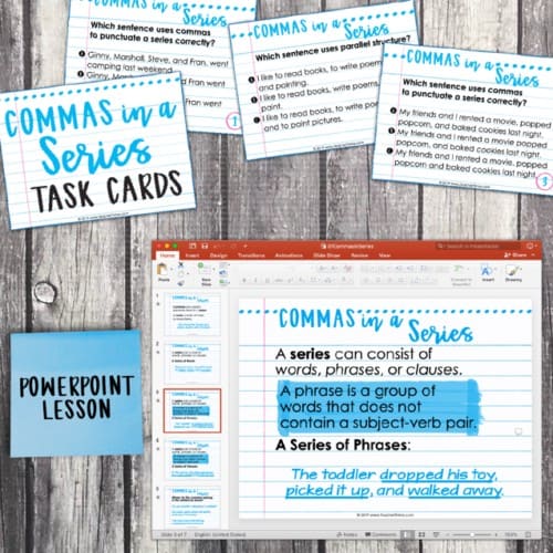 Fifth Grade Grammar: Commas in a Series • Teacher Thrive