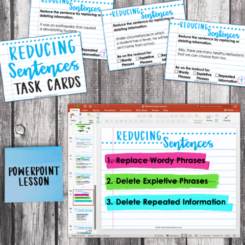Fifth Grade Grammar: Reduce Sentences • Teacher Thrive