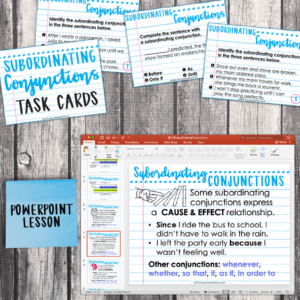 Fifth Grade Grammar: Subordinating Conjunctions • Teacher Thrive