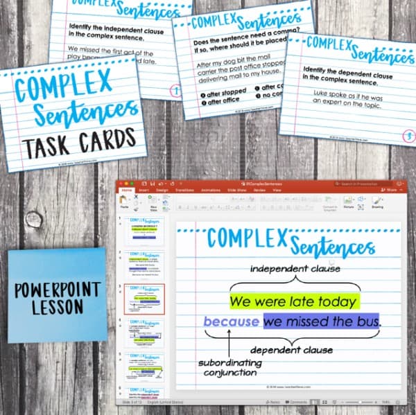 Fifth Grade Grammar: Complex Sentences • Teacher Thrive