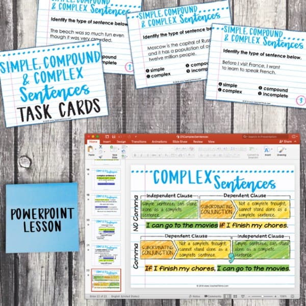Fifth Grade Grammar: Simple, Compound & Complex Sentences • Teacher Thrive