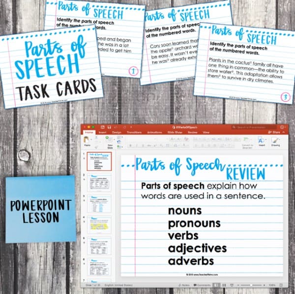 Fifth Grade Grammar: Parts of Speech Review • Teacher Thrive