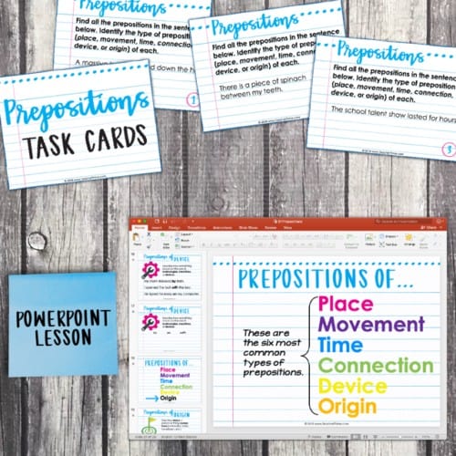 Fifth Grade Grammar: Prepositions • Teacher Thrive