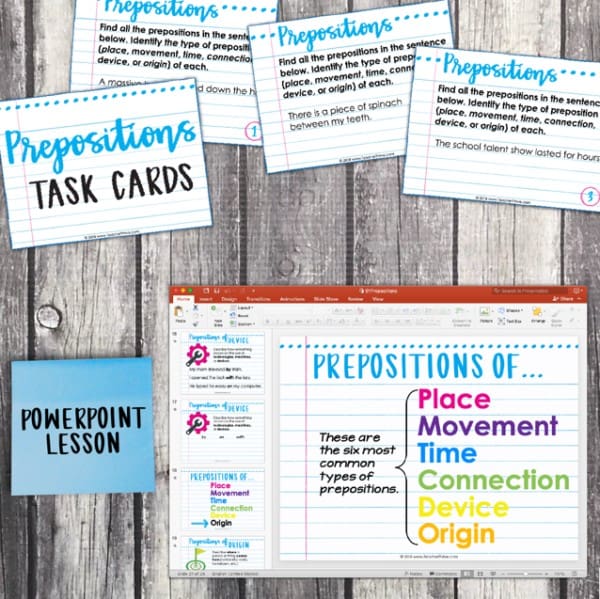 Fifth Grade Grammar: Prepositions • Teacher Thrive