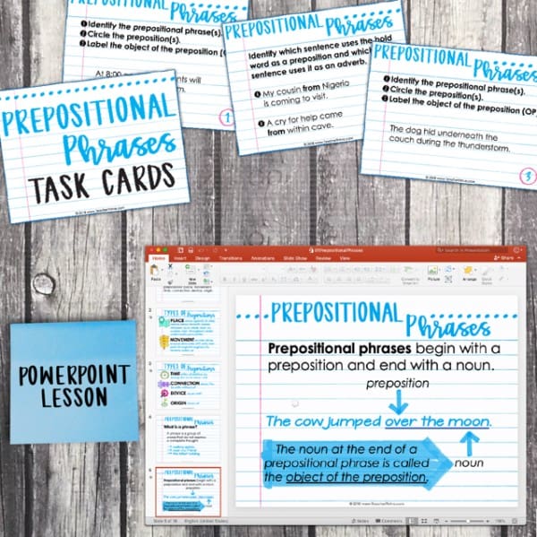 Fifth Grade Grammar: Prepositional Phrases • Teacher Thrive