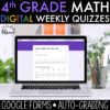 4th Grade Weekly Math Assessments [DIGITAL] • Teacher Thrive