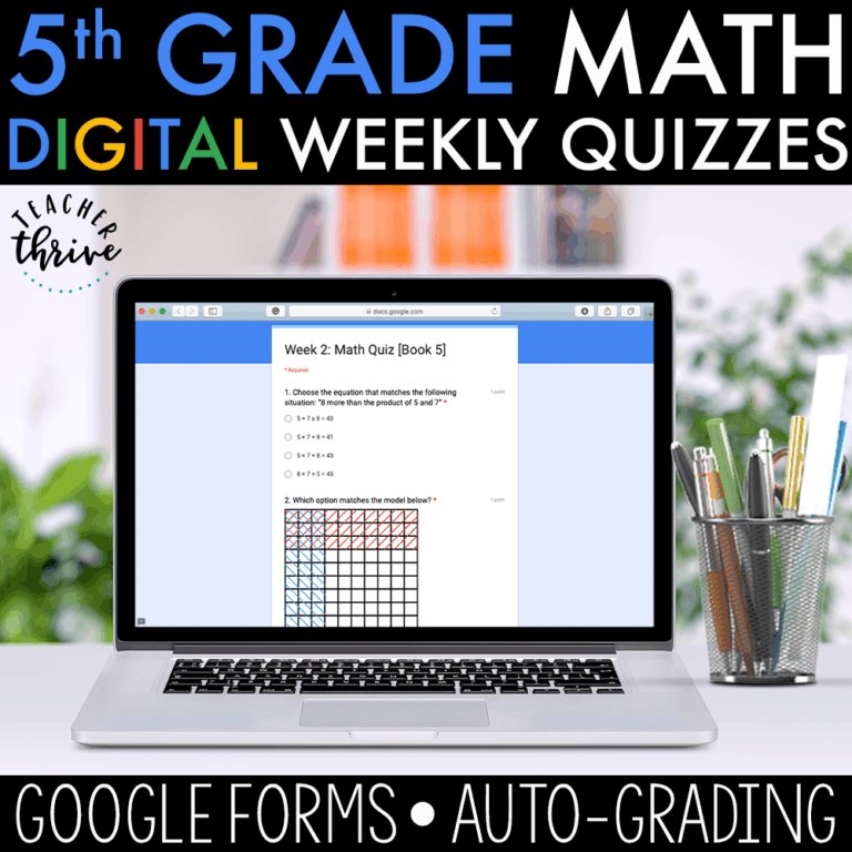 5th Grade Weekly Math Assessments [DIGITAL] • Teacher Thrive