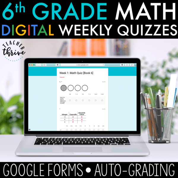 6th Grade Weekly Math Assessments [DIGITAL] • Teacher Thrive