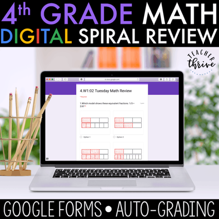 4th Grade Daily Math Spiral Review [DIGITAL] • Teacher Thrive