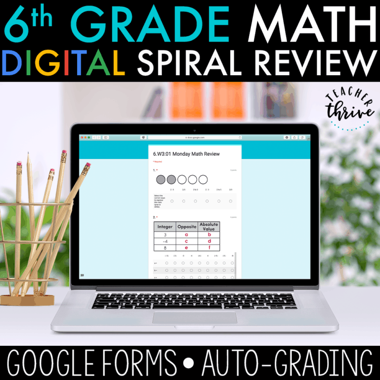 6th Grade Daily Math Spiral Review [DIGITAL] • Teacher Thrive