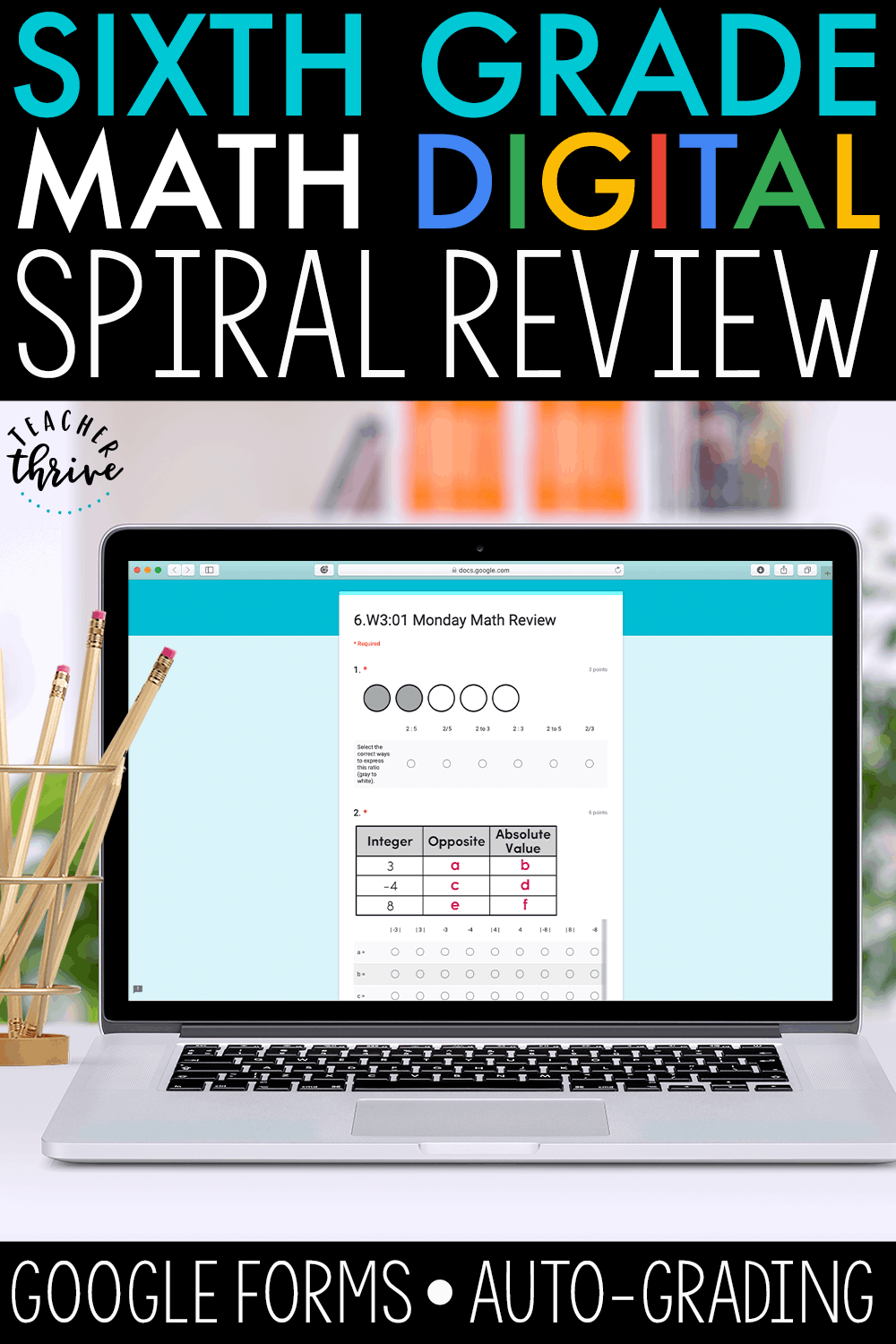 6th Grade Daily Math Spiral Review [DIGITAL] • Teacher Thrive