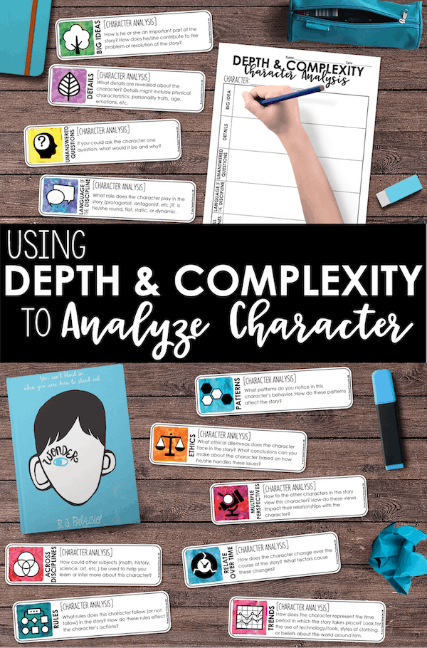 FREE Depth and Complexity Character Analysis Task Cards • Teacher Thrive