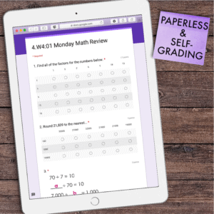 4th Grade Daily Math Spiral Review [DIGITAL] • Teacher Thrive