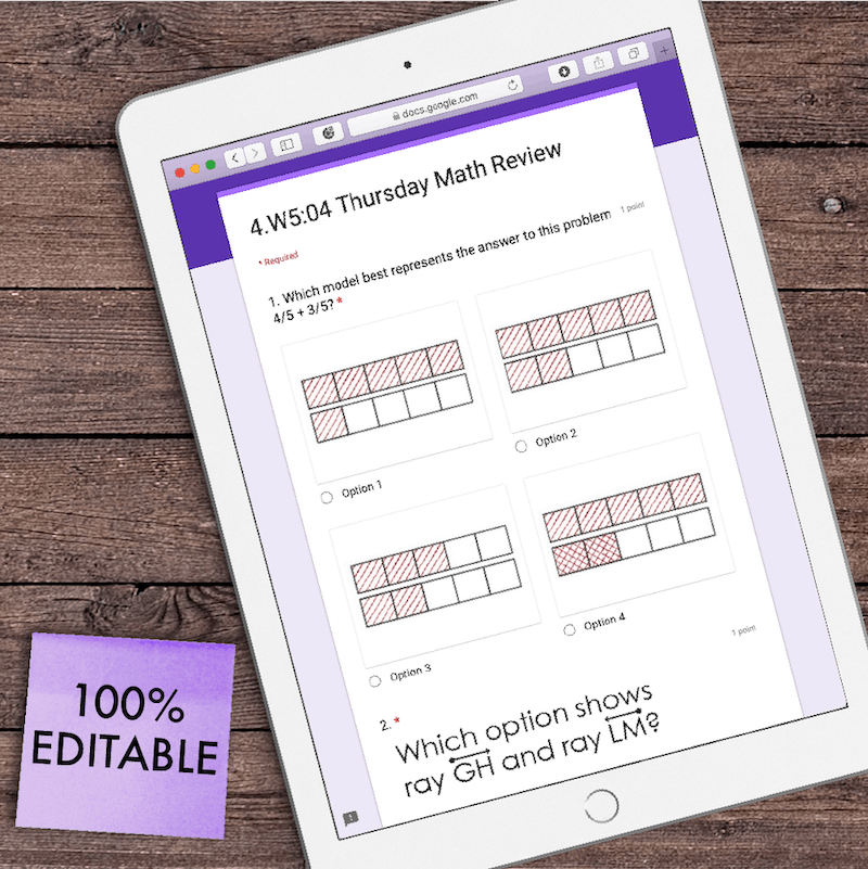 4th Grade Daily Math Spiral Review DIGITAL Teacher Thrive
