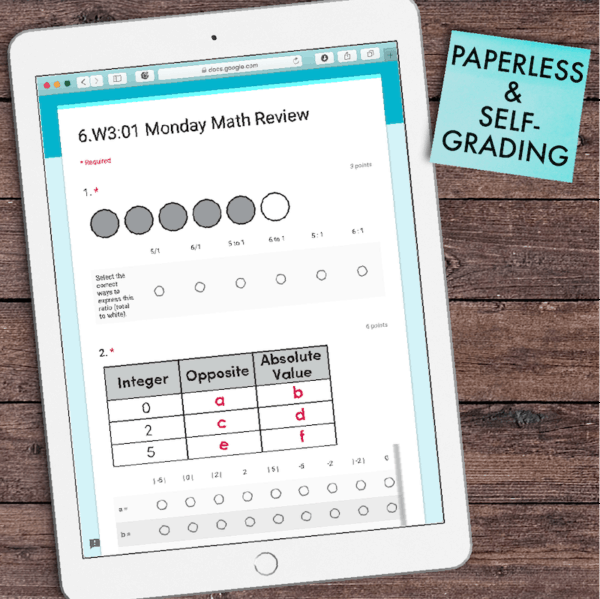 6th Grade Daily Math Spiral Review [DIGITAL] • Teacher Thrive